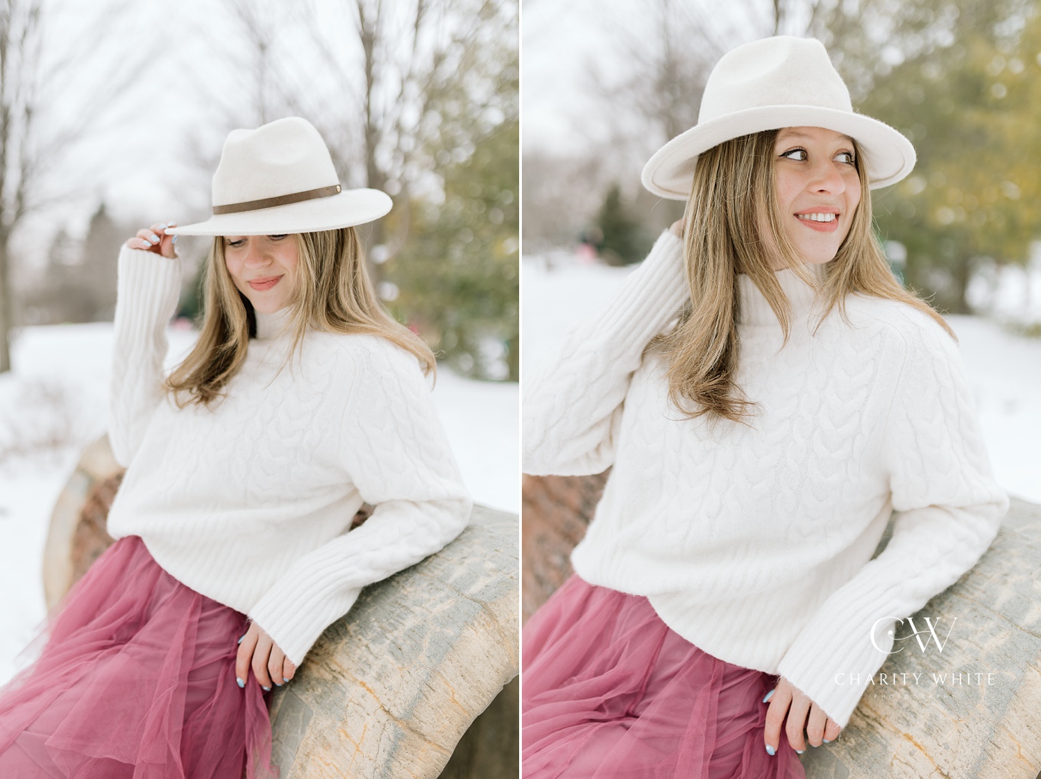 Winter Senior Photos in the Snow - Aurora IL » Charity White Photography