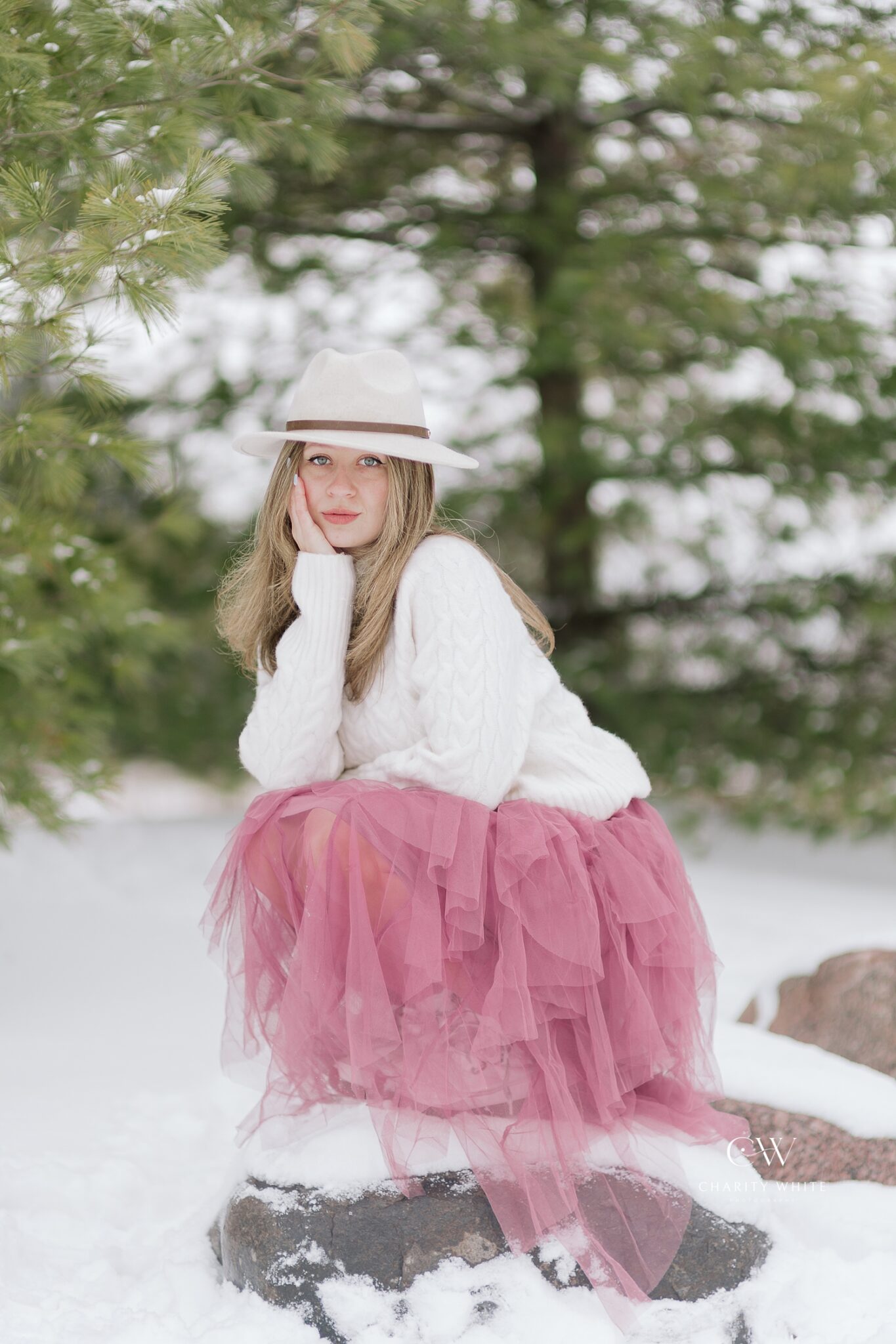 Winter Senior Photos in the Snow - Aurora IL » Charity White Photography